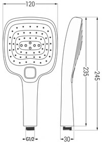 Mexen R-17 bidetový nástavec s 3 funkcemi, Černá - 79517-70