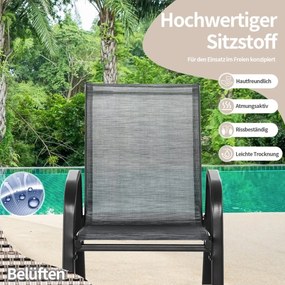 Costway Sada 2 houpacích křesel s prodyšným látkovým sedákem Ergonomická – šedá