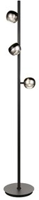 Černá/ve stříbrné barvě LED stojací lampa (výška 150 cm) Orbit – Trio Select