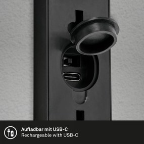 BRI 3788015 Kona LED venkovní nástěnné svítidlo, pohybové čidlo, soumrakový senzor, nabíjecí - BRILONER