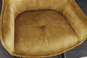 Designová barová židle Natasha tmavě hořčicový samet