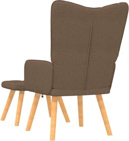 Relaxační křeslo se stoličkou hnědé textil 327537