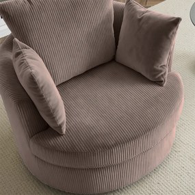 Relaxační otočné křeslo, tmavě hnědá, SALTER