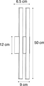 Moderní venkovní nástěnné svítidlo černé vč. LED 2-světlo IP54 - Jamal