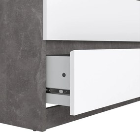FALCO Komoda Simplicity 231 beton/bílý lesk