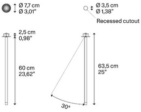 Lodes 15833 5035 A-tube Nano Swing medium, stropní svítidlo, 3W LED 3000K, zlatá, 60cm