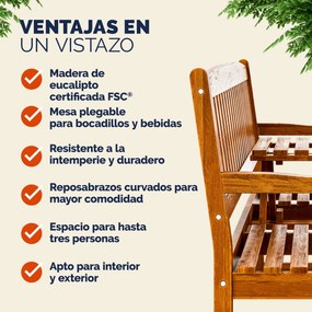 Zahradní lavice Picknick s stůl eukalyptus certifikace FSC®