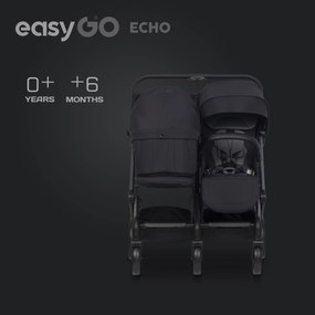 Sourozenecký kočárek EasyGo Echo Ebony Black