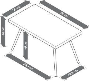 Tchibo - Konferenční stolek s polycementovou deskou - barva: černá
