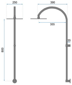 Rea Lugano - Podomítkový sprchový set + box P9301 - komplet, černá matná, REA-P9301