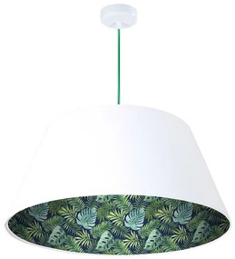 Timberlight Závěsné svítidlo Velký zvon, bílý + vzor zelený háj