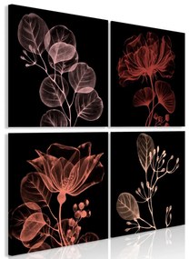 Obraz - Glowing Flowers (4 Parts)