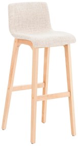 Barová židle Pelham - látkové čalounění - bukové dřevo | krémová