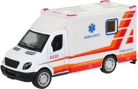 MaDe 10697 - Ambulance kovová, zpětný chod, 10 cm