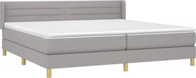Box spring postel s matrací světle šedá 200 x 200 cm textil 3130377