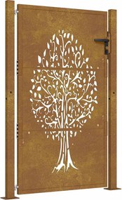 Zahradní branka 100 x 125 cm z cortenové oceli, design stromu 153162