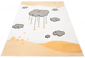 Dětský kusový koberec LUNA DS79B Mráčky žlutý / bílý Rozměr: 120x170 cm