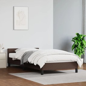 Rám postele s čelem hnědý 90x200 cm umělá kůže - Default Title