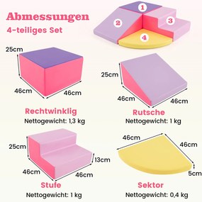 Costway 4 KS. Pěnové stavebnice na běhání a lezení, obří stavebnice