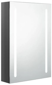 vidaXL LED koupelnová skříňka se zrcadlem zářivě šedá 50 x 13 x 70 cm