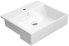 GSI KUBE X keramické umyvadlo polozápustné 55 x 47 cm s přepadem Extra Glaze bílá 9434111