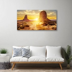 Obraz na plátně Poušť Slunce Krajina 140x70 cm