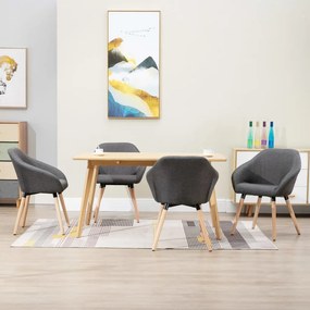 Jídelní židle 4 ks tmavě šedé textil 278408