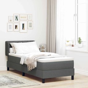 Postel s boxspringem s čelo Tmavě šedá 80 x 200 cm textil 3340053