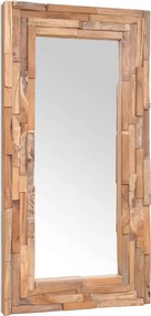Dekorativní zrcadlo teak 120 x 60 cm obdélníkové 244564
