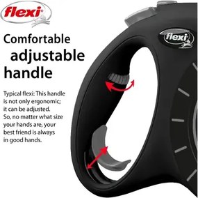 Flexi Select M pásek 7m černo-šedé / Vodítko