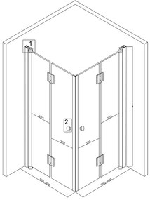 BPS-koupelny Čtvercový sprchový kout HYD-SK05A 80x80 černá/transparent - bez vaničky