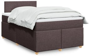Box spring postel s matrací tmavě hnědá 120x190 cm textil