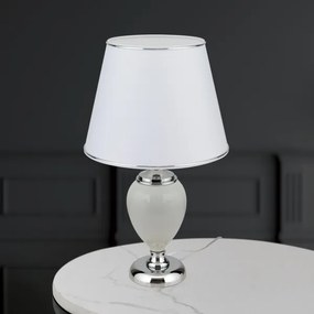 Orion LA 4-1229 - Stolní lampa OVUM 1xE27/40W/230V 48 cm keramika bílá/chrom
