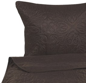 Sada embosovaného přehozu na postel s polštáři 160 x 220 cm hnědá RAYEN Beliani