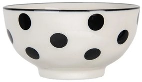 Bílá keramická miska s černými puntíky Black Dot – 125 ml