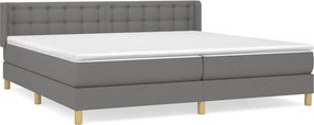 Box spring postel s matrací tmavě šedá 200x200 cm textil 3130618
