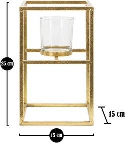 Svícen Elegant 25 cm zlatý