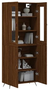 Skříň highboard hnědý dub 69,5 x 34 x 180 cm kompozitní dřevo - Default Title