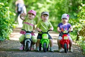 Teddies Odrážedlo Enduro menší Růžové + černá kola