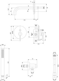 Omnires Y SYSYW01BL Podomítkový vanový set, černá - Omnires