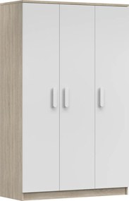 IDZ Šatní skříň SMYK III 3D 19, 120 cm Bílá + Dub Sonoma / Barevné úchytky Barva: Grafit