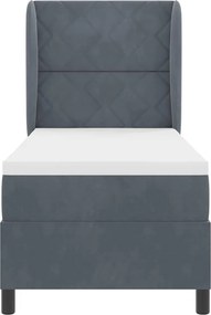 Postel s boxspringem s čelo Tmavě šedá 200 x 80 cm samet 3340953