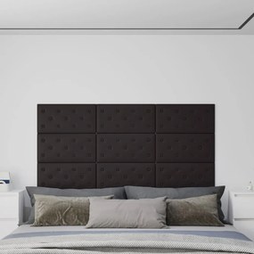 Nástěnné panely 12 ks černé 60 x 30 cm umělá kůže 2,16 m² - Default Title