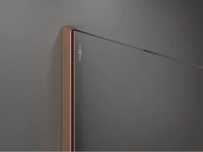 Mexen Kioto, sprchová zástěna Walk-In 140 x 200 cm, 8mm sklo vzor zrcadlo, měděný matný profil, 800-140-101-65-50