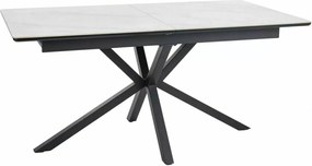 Rozkládací jídelní stůl Logan 160/200 cm keramika bílý mramor/černý
