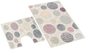 Bellatex koupelnové předložky 3D tisk sada 60x100, 60x50 cm Klubíčko béžová, šedá, růžová