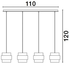 Nova Luce Závěsné svítidlo SIANNA kouřové sklo mosazný zlatý kov E27 4x12W