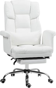 HOMCOM Kancelářská židle HOMCOM, ergonomická kancelářská židle s funkcí polohování, bederní polštář, výškově nastavitelná židle k počítači s podnožko…