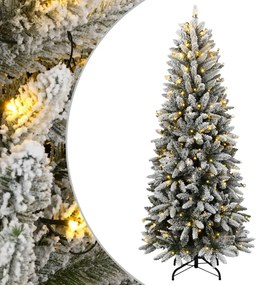 Umělý vánoční stromek s 300 LED a sněhem 210 cm