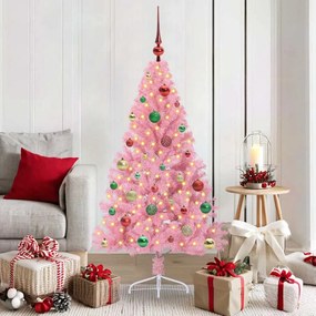Umělý osvětlený vánoční stromeček Růžová 150 cm PVC 3397071